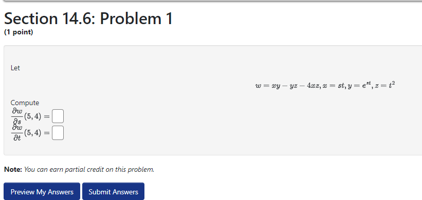 Solved Section 14.6: Problem 1 (1 point) Let | Chegg.com