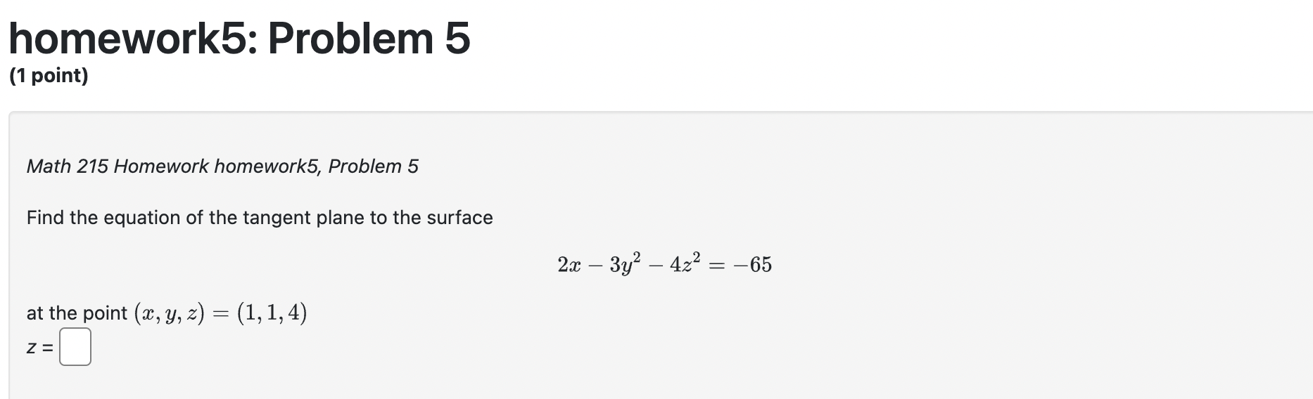 Solved Homework5 Problem 5 1 Point Math 215 Homework