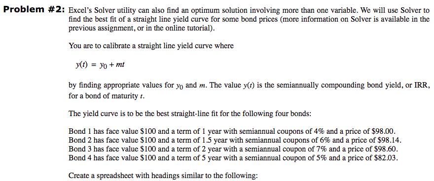 Problem #2: Excel's Solver utility can also find an | Chegg.com