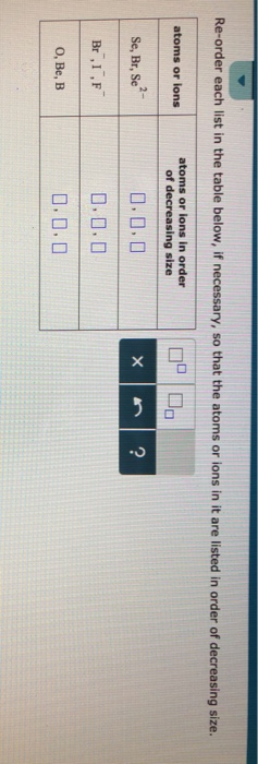 Solved Re-order each list in the table below, if necessary, | Chegg.com