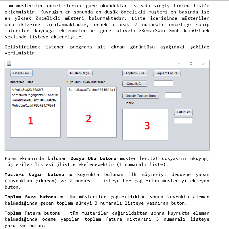 Java programlama dili ile yazacağınız programda | Chegg.com