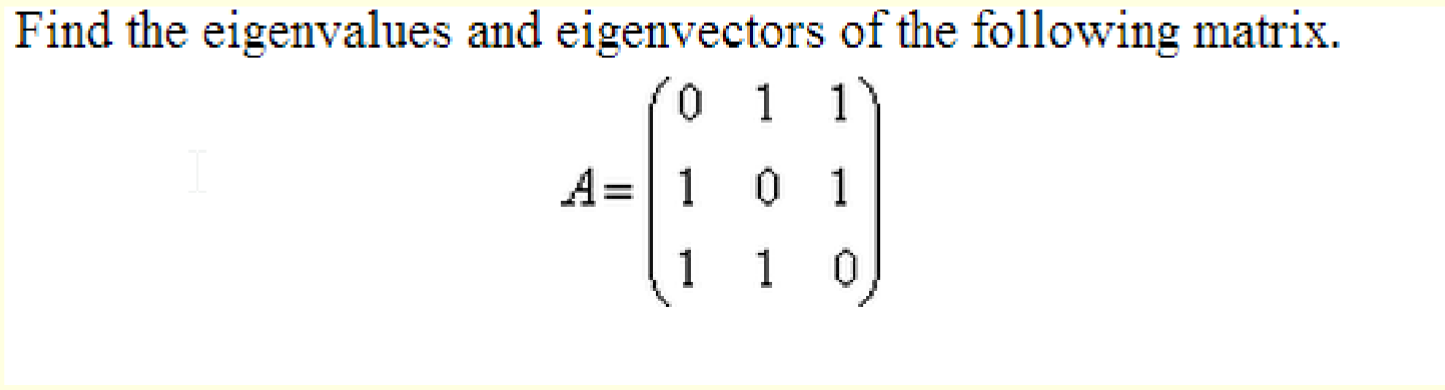 Solved Find the eigenvalues and eigenvectors of the | Chegg.com