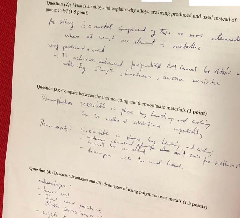 Solved Question (2): What is an alloy and explain why alloys | Chegg.com