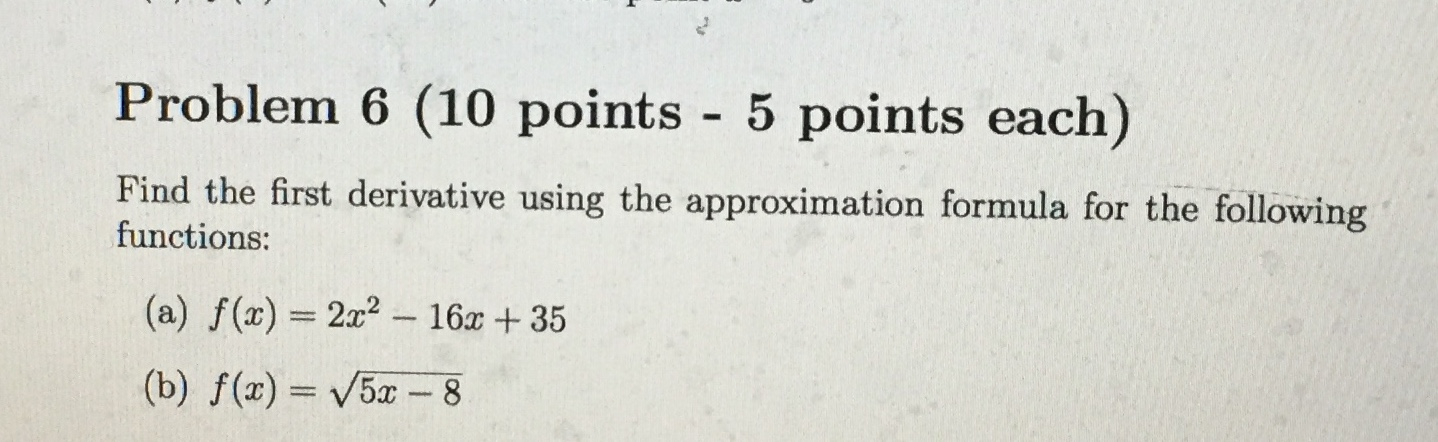 Solved Problem 6 (10 points - 5 points each) Find the first | Chegg.com
