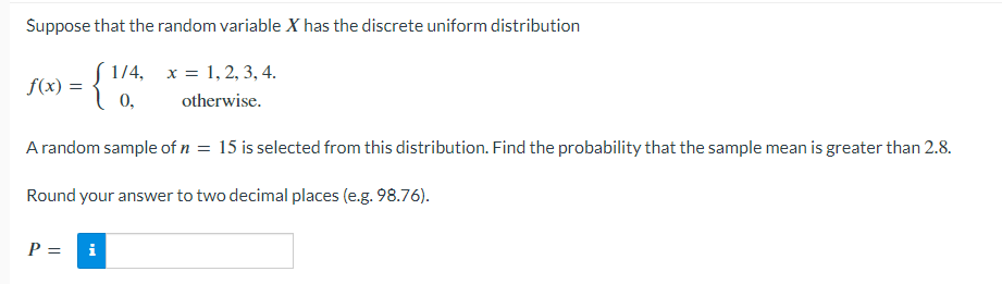 Solved Suppose that the random variable x ﻿has the discrete | Chegg.com
