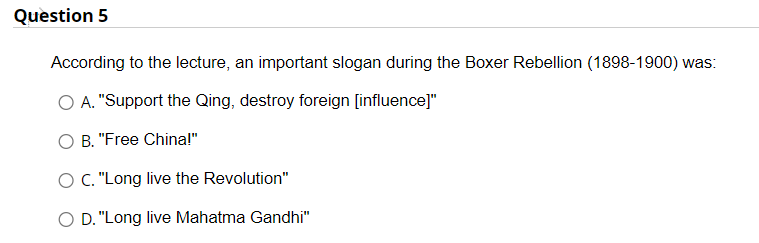 True or False: The Boxer Protocol forced China to pay | Chegg.com