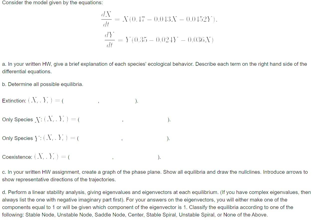 Solved Consider the model given by the equations: 10.17 – | Chegg.com