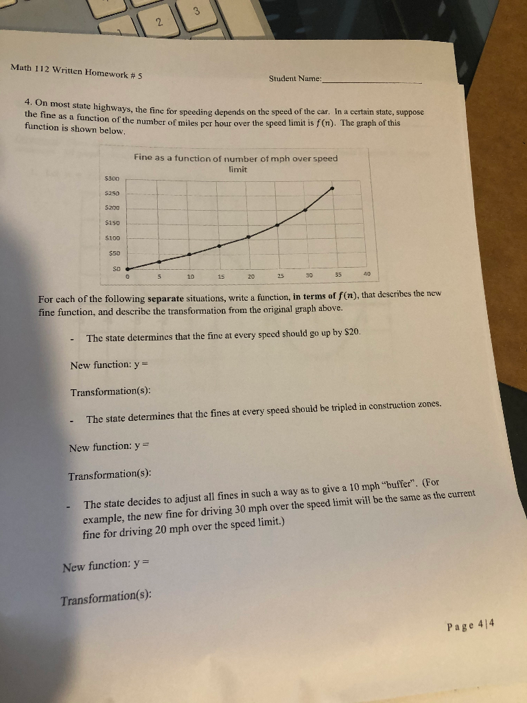 Solved Math 112 Written Homework #5 Student Name: 4. On most | Chegg.com