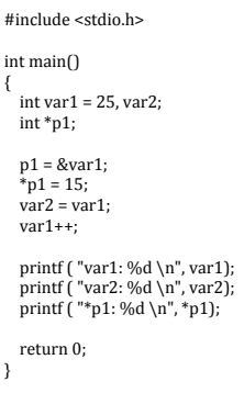 Solved #include int main() { int var1 = 25, var2; int *p1; | Chegg.com