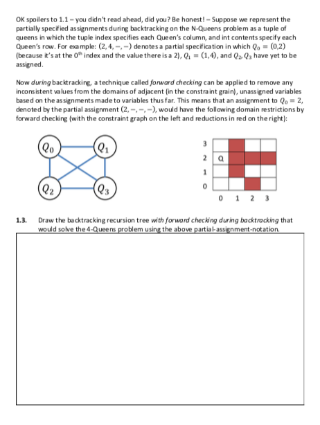 Solved N-Queens Problem: Forward checking during | Chegg.com