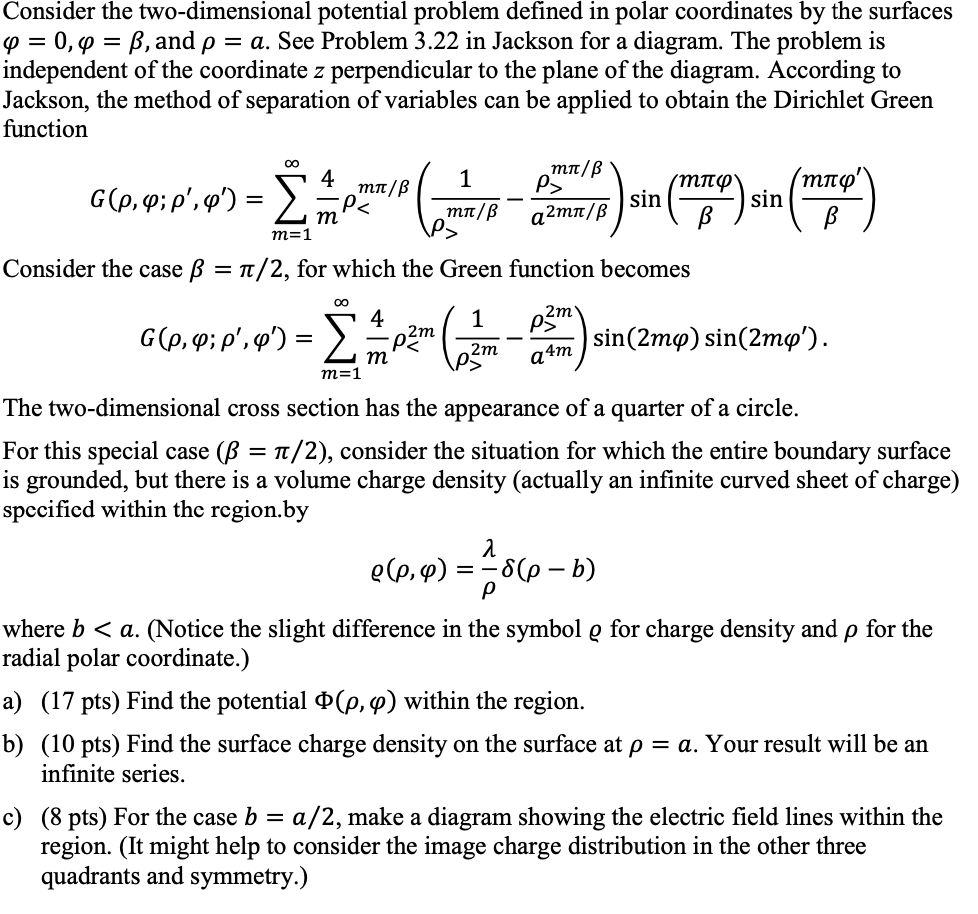 Consider the two-dimensional potential problem | Chegg.com