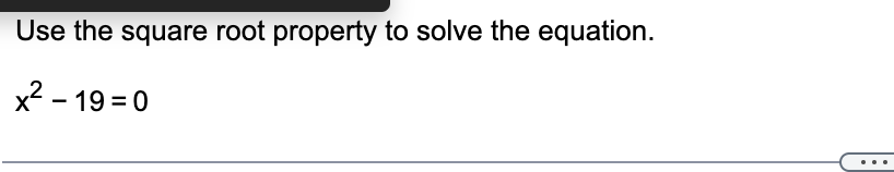 Solved Use the square root property to solve the equation. | Chegg.com