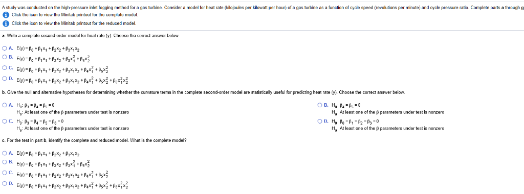 Solved A study was conducted on the high-pressure inlet | Chegg.com