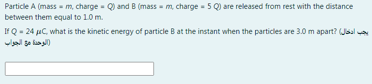 Solved Particle A (mass = m, charge = Q) and B (mass = m, | Chegg.com
