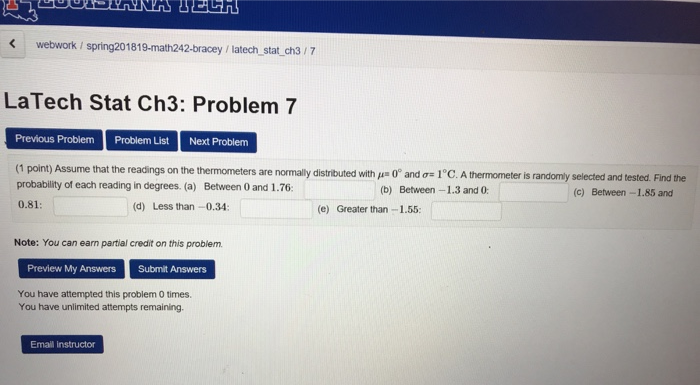 Solved Kwebwork spring201819-math242-bracey/latech stat_ch3 | Chegg.com