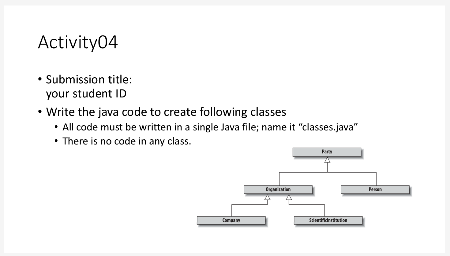 Solved Write the java code to create following classesAll | Chegg.com