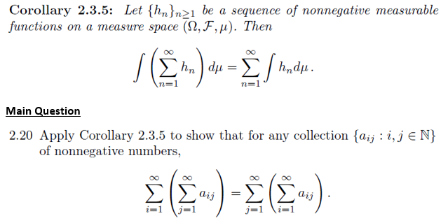 Solved Corollary 2.3.5: Let {hn}n>1 be a sequence of | Chegg.com