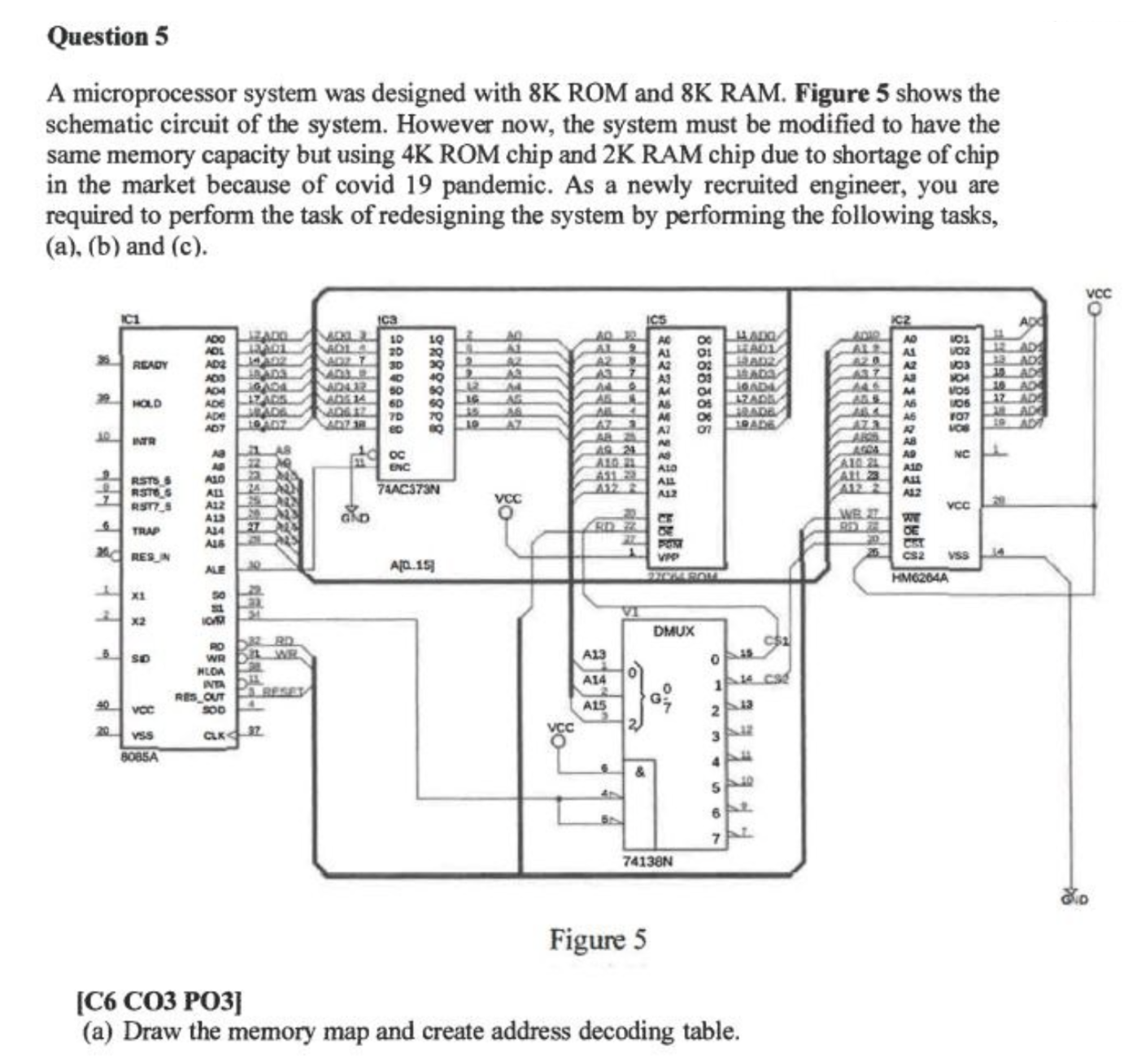 A microprocessor system was designed with 8 K ROM and | Chegg.com