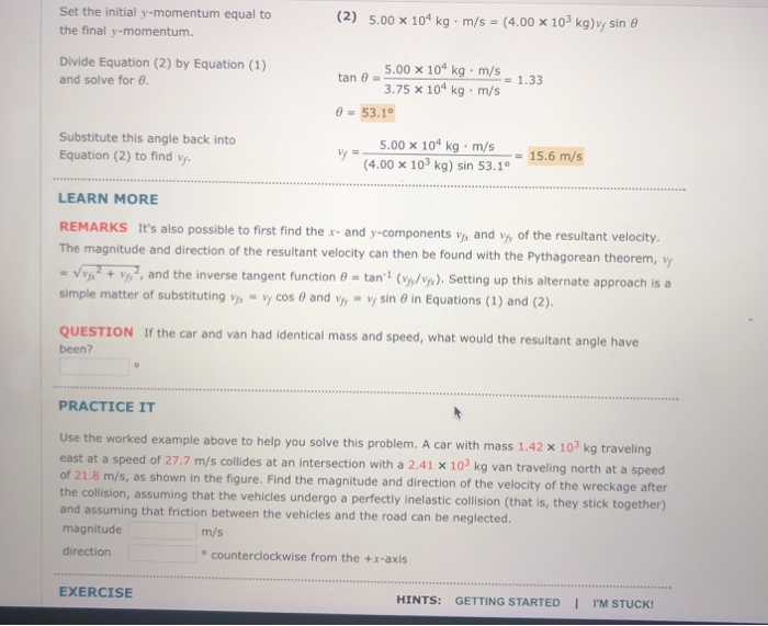 Solved GOAL Analyze a two-dimensional inelastic collision. | Chegg.com