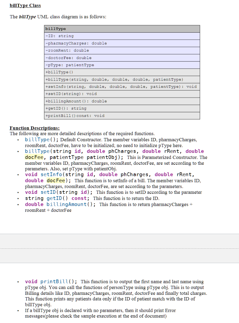 Solved The billType is a class (Base class_2) tha has an | Chegg.com