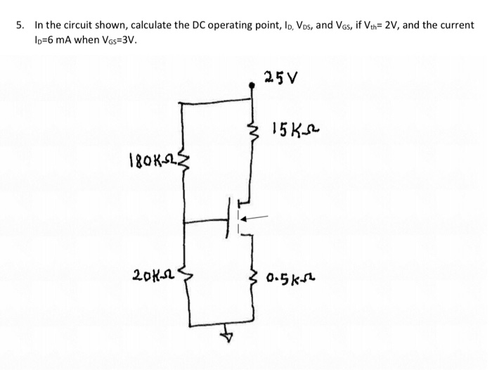 Solved 5. In the circuit shown, calculate the DC operating | Chegg.com
