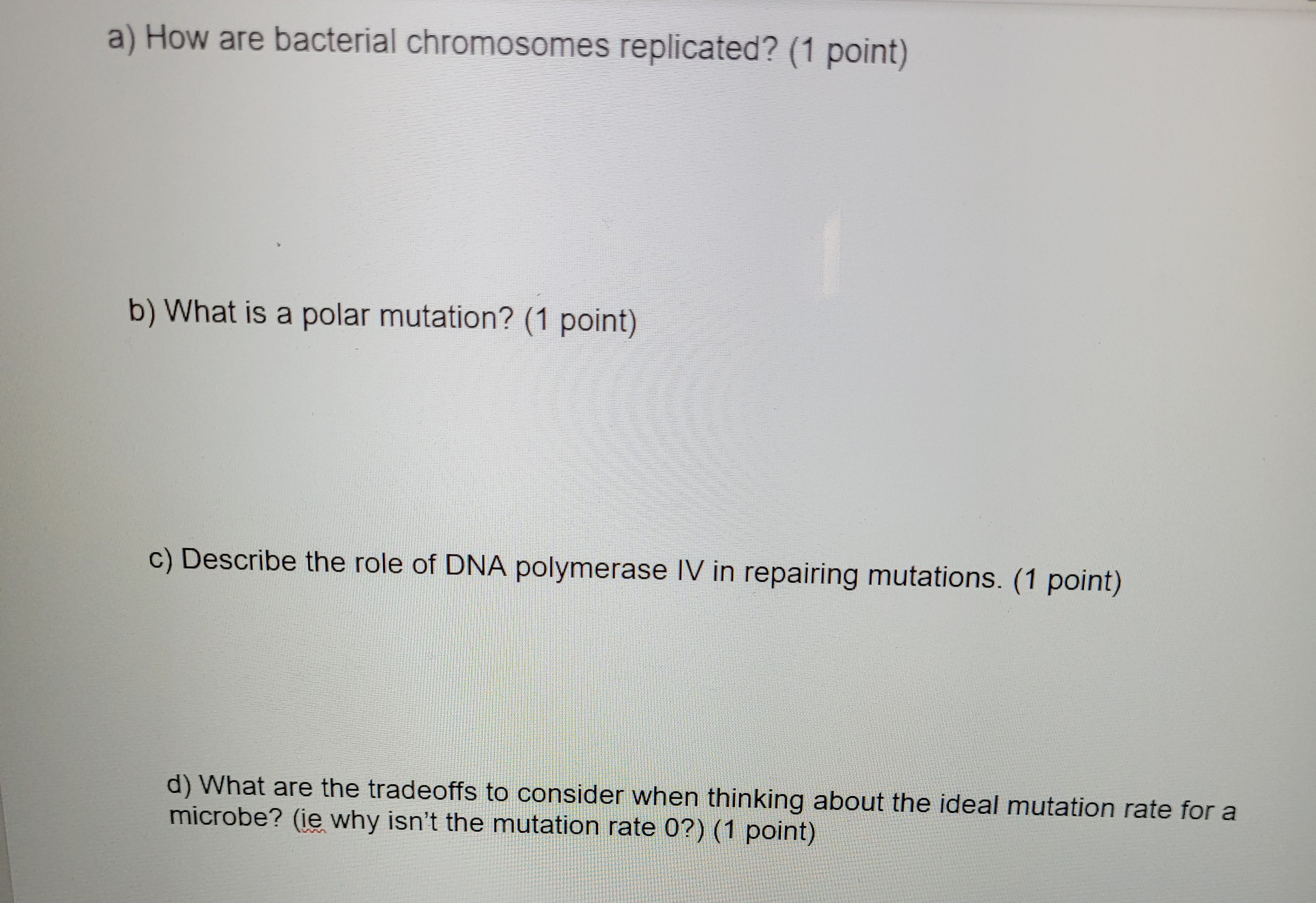 Solved a) How are bacterial chromosomes replicated? (1 | Chegg.com