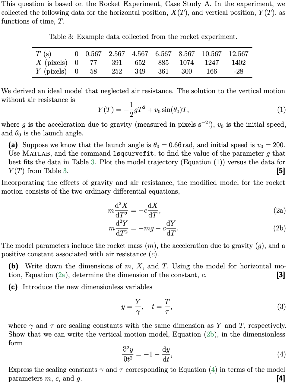 Solved This question is based on the Rocket Experiment, Case | Chegg.com