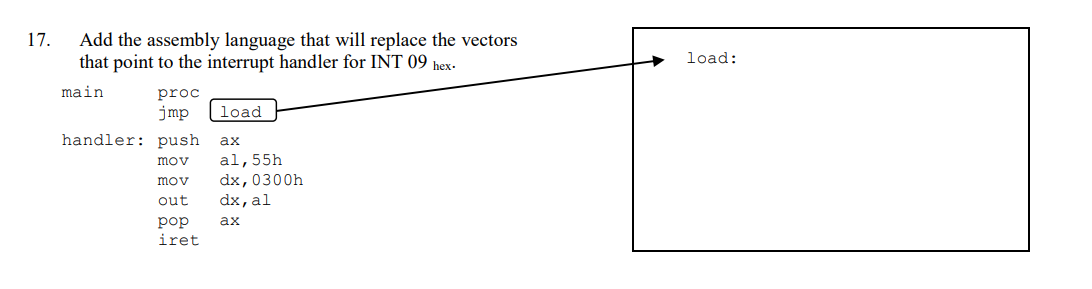 - load: 17. Add the assembly language that will | Chegg.com