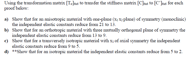 Solved Using the transformation matrix [Tc]6x6 to transfer | Chegg.com