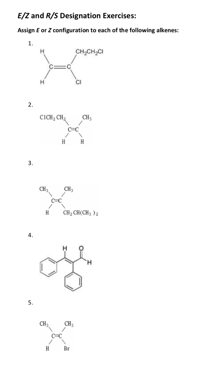 Solved E/Z and R/S Designation Exercises: Assign E or Z | Chegg.com