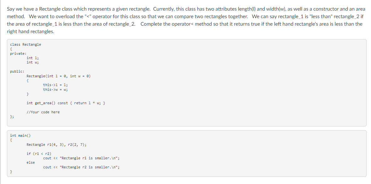 Solved Say we have a Rectangle class which represents a | Chegg.com
