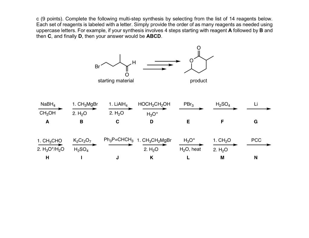 Solved c (9 points). Complete the following multi-step | Chegg.com