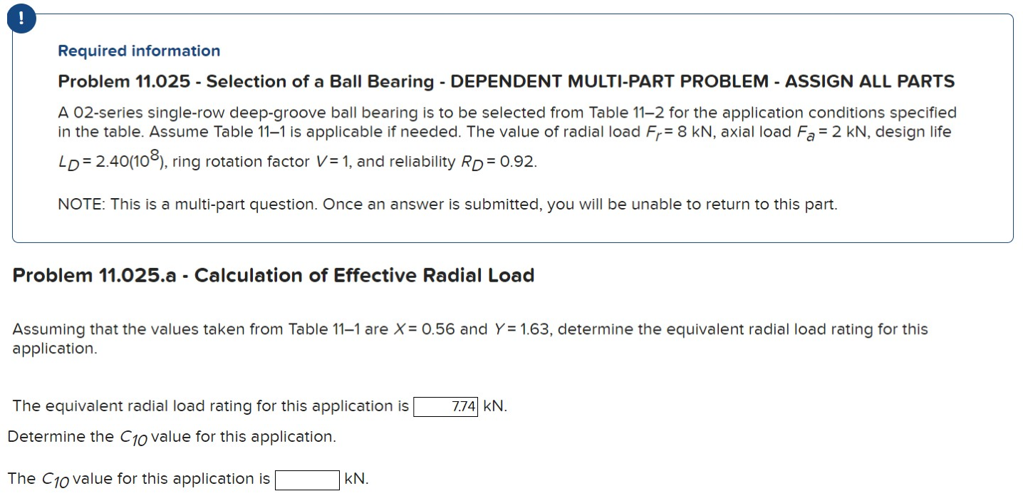 Solved Required information Problem 11.025 - Selection of a | Chegg.com