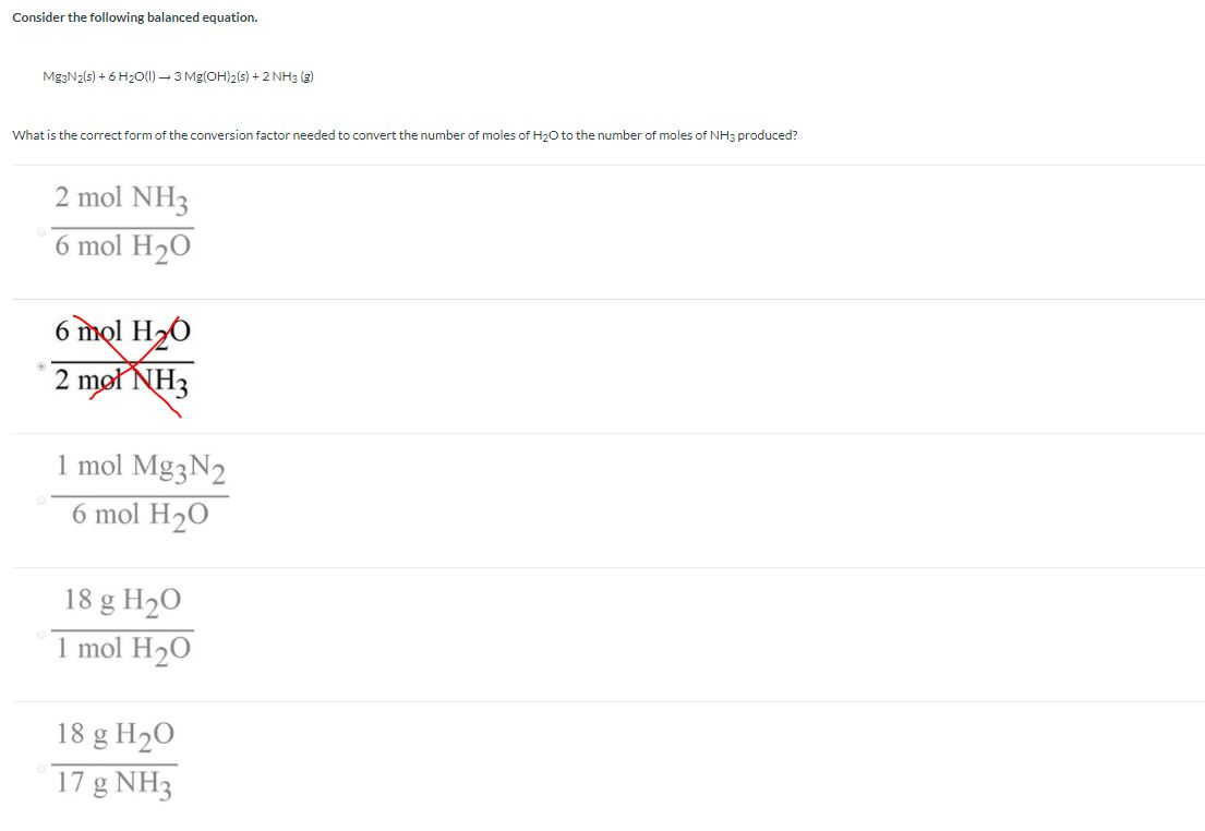 Solved Consider the following balanced equation. Mg3N2(s) + | Chegg.com