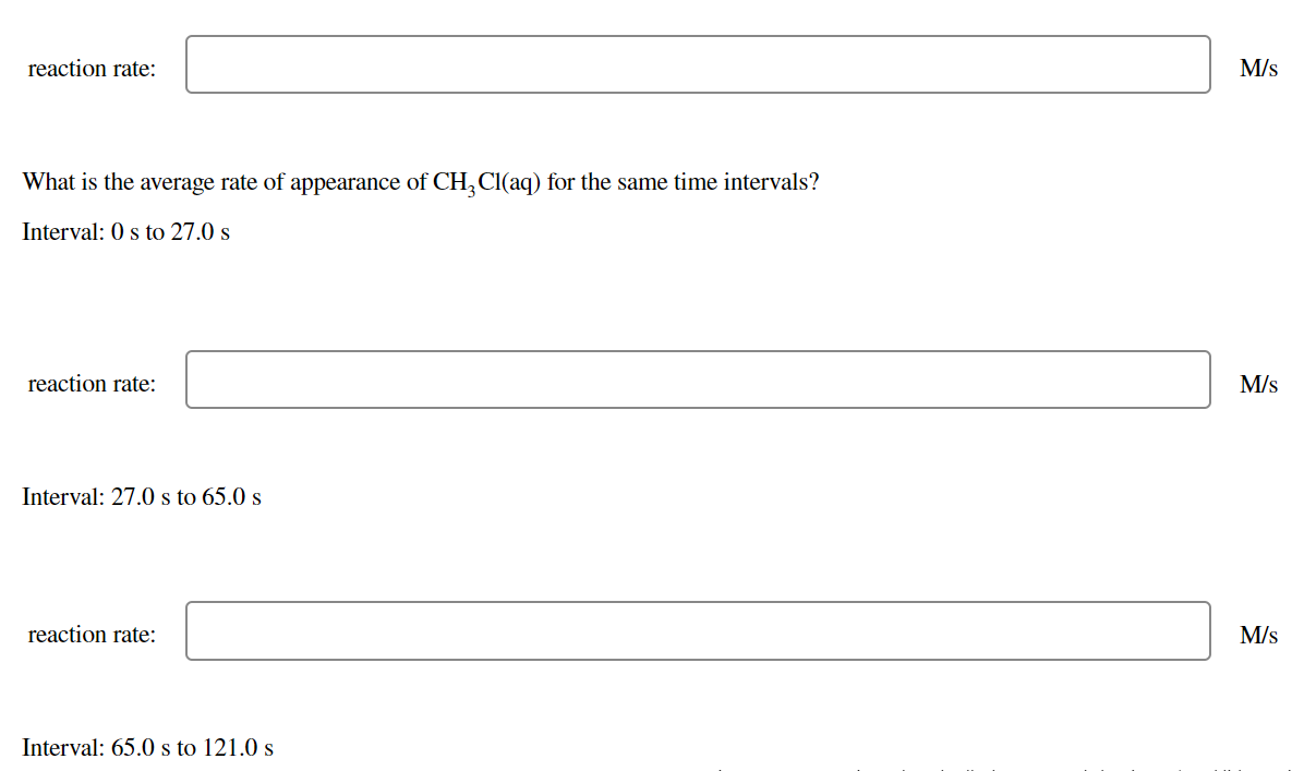 Solved reaction What is the average rate of appearance of | Chegg.com