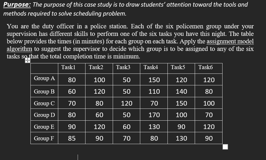 Solved Purpose: The purpose of this case study is to draw | Chegg.com