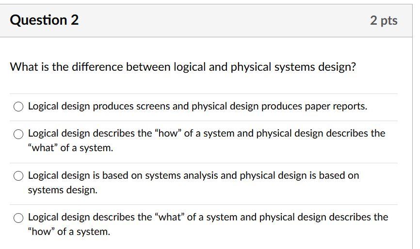 Solved Question 2 2 pts What is the difference between | Chegg.com Solved Question 2 2 pts What is the difference between | Chegg.com