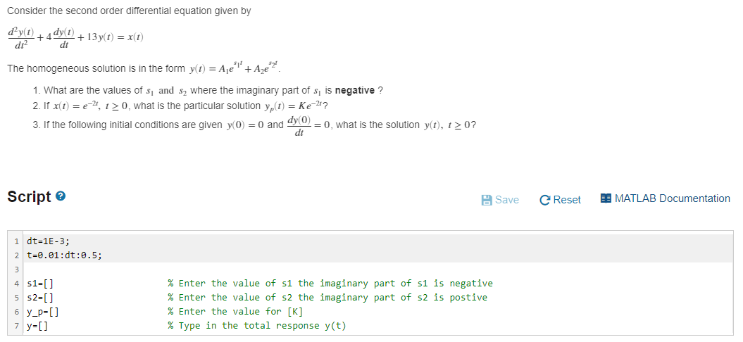 Solved Consider the second order differential equation given | Chegg.com