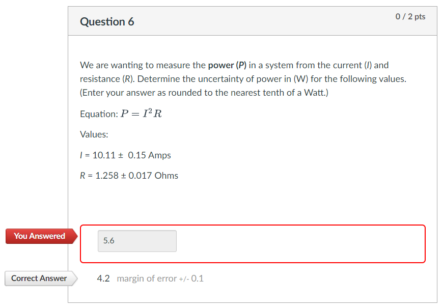Solved We are wanting to measure the power (P) in a system | Chegg.com