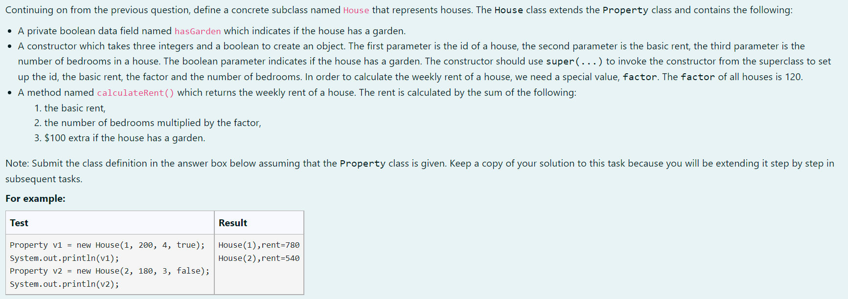 Solved Consider the following abstract superclass | Chegg.com