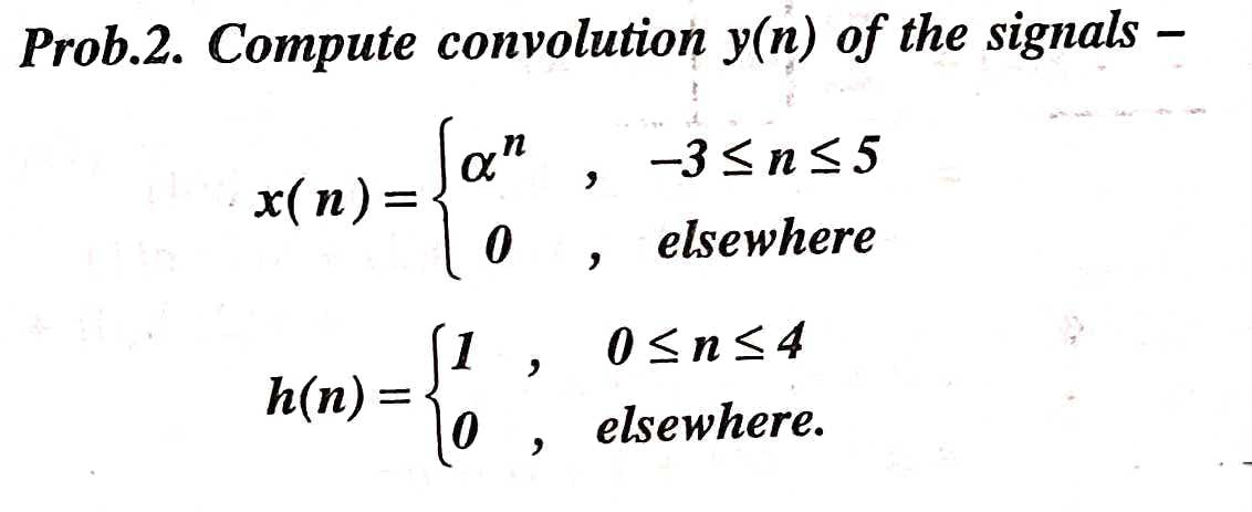 Solved Prob.2. Compute convolution y(n) of the signals an -3 | Chegg.com