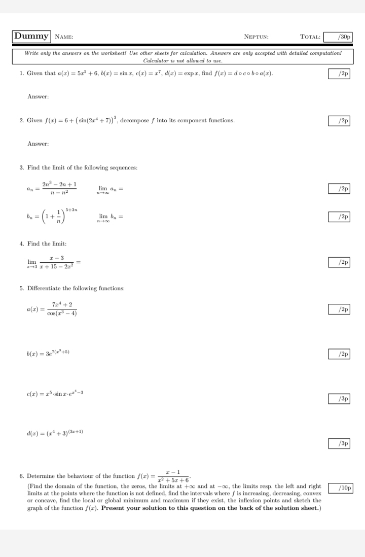 Solved Write only the answers on the worksheet! Use other | Chegg.com