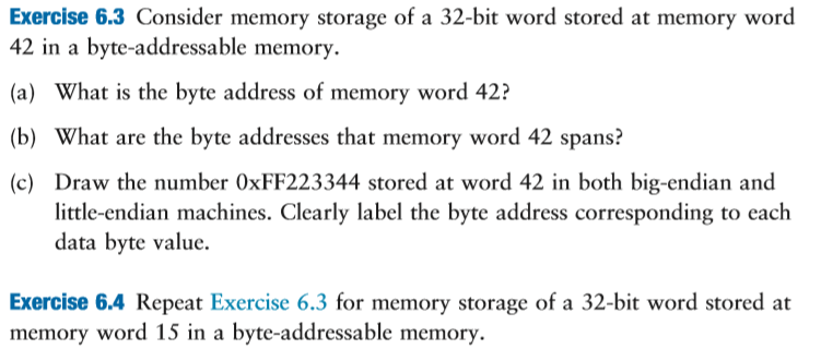 Solved Exercise 63 Consider Memory Storage Of A 32 Bit Word