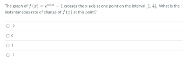 Solved The graph of f(x)=esinx−1 crosses the x-axis at one | Chegg.com