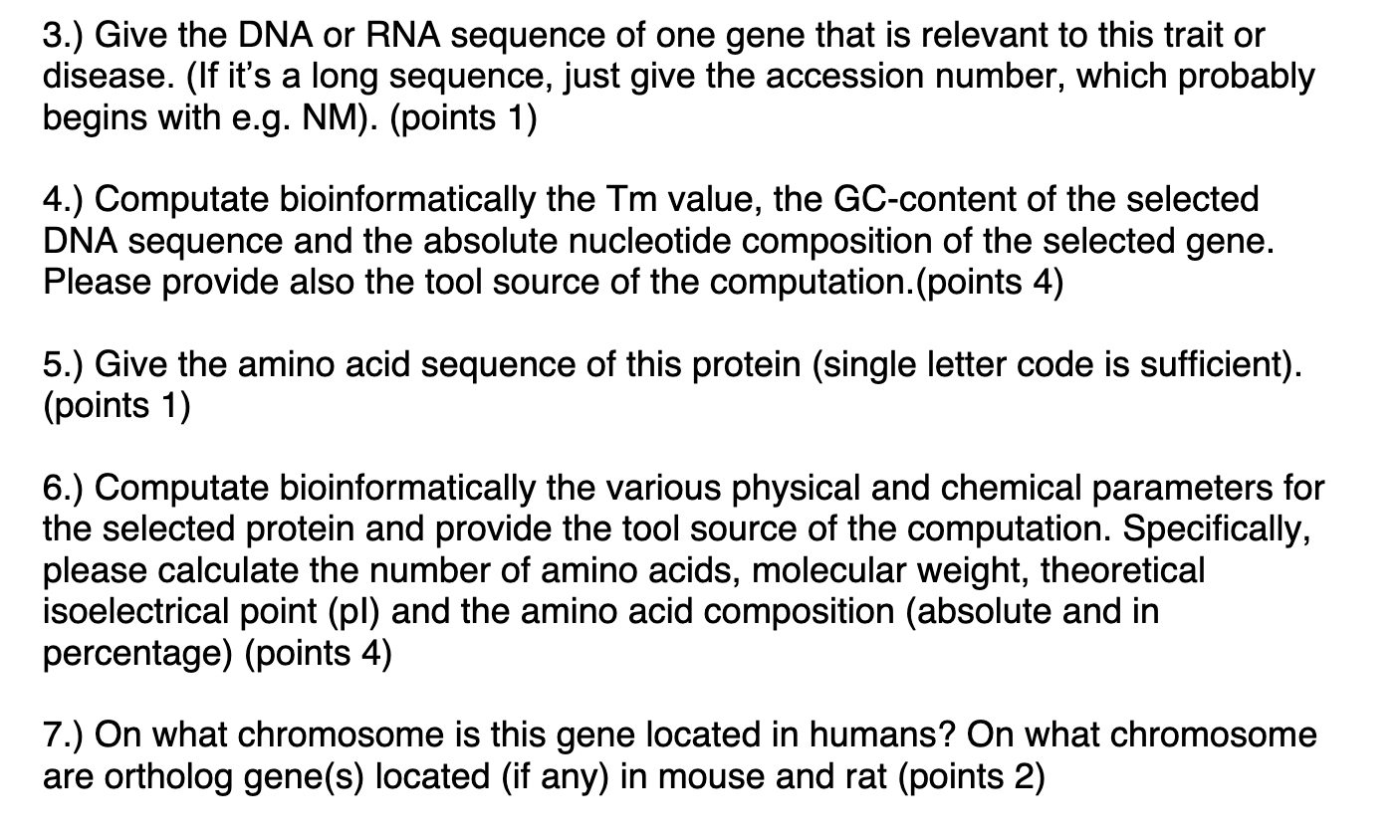 Solved This is a bioinformatics assignment. The disease is | Chegg.com