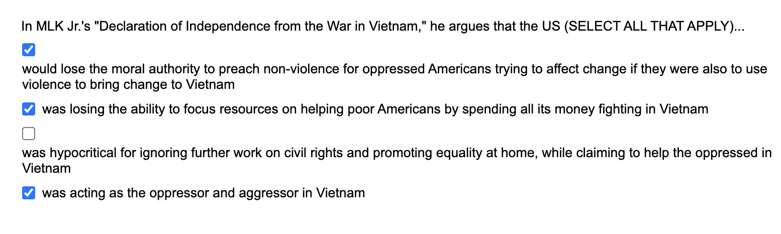 In MLK Jr.'s "Declaration of Independence from the | Chegg.com