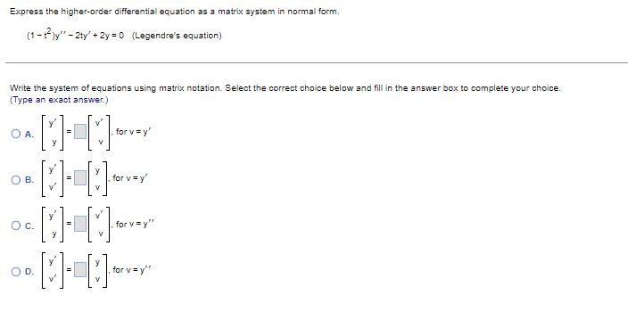 Solved Express the higher-order differential equation as a | Chegg.com