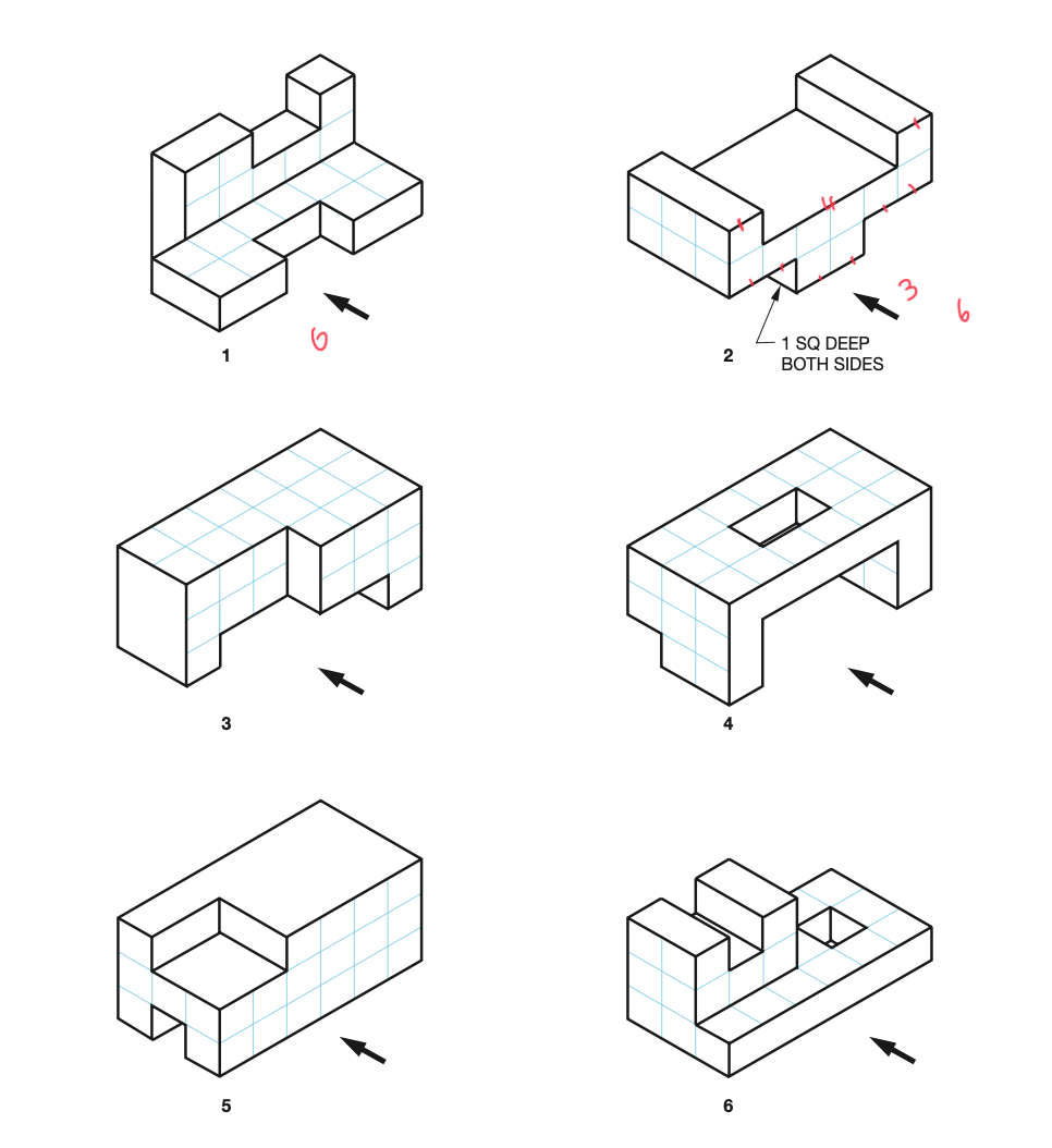 Solved On A .25 inch grid sheet sketch the top, front, and | Chegg.com