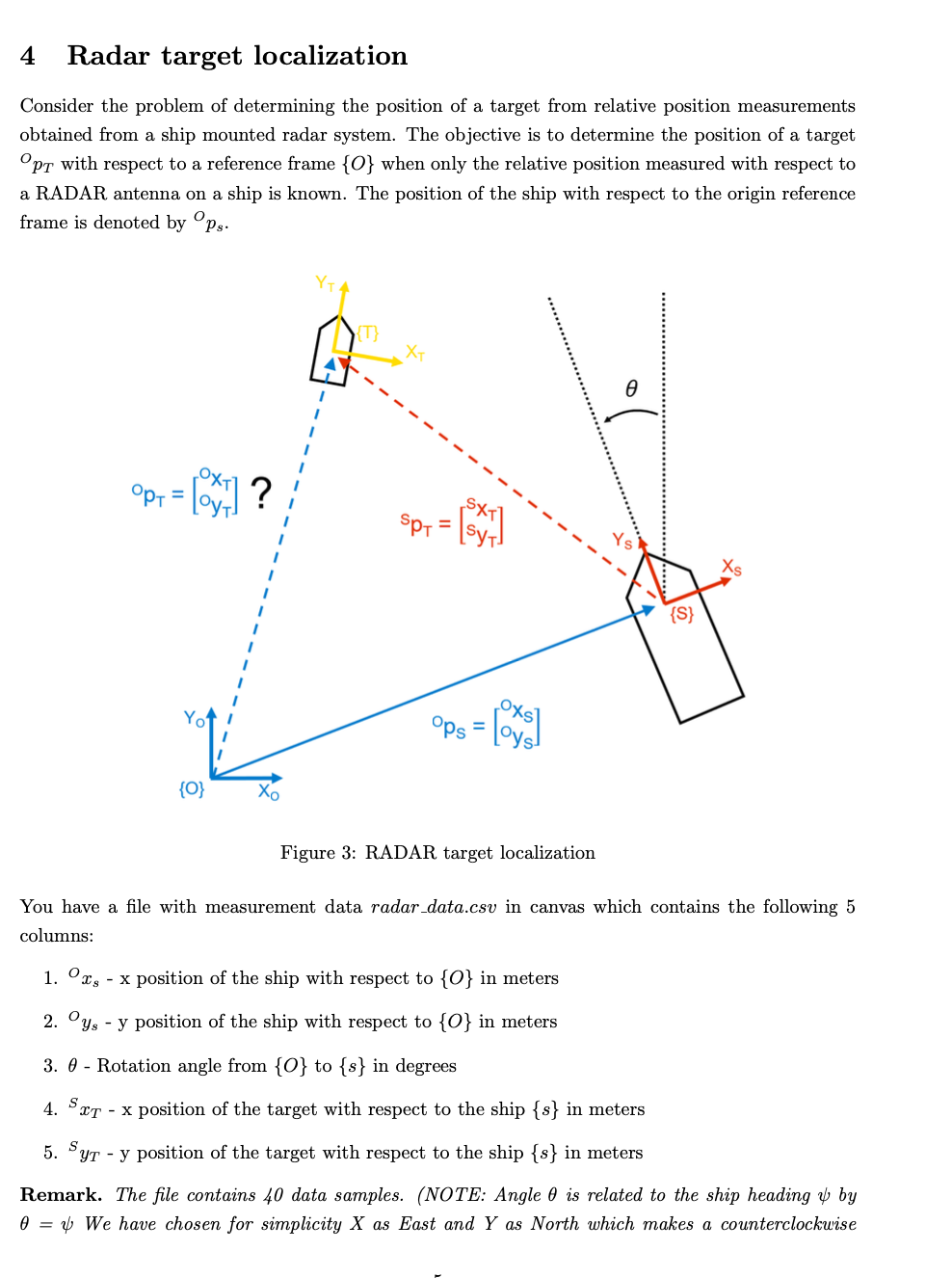 4 Radar target localization Consider the problem of | Chegg.com