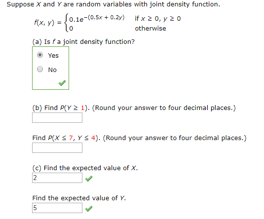 Solved The joint density function for a pair of random | Chegg.com